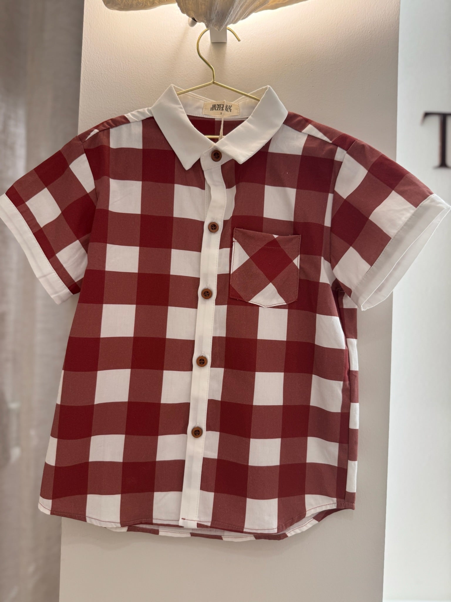 Bencer & Hazelnut Gingham Collared Shirt