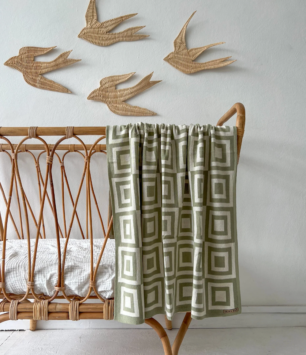 Seaka Boo Beibi Blanket - Green Square