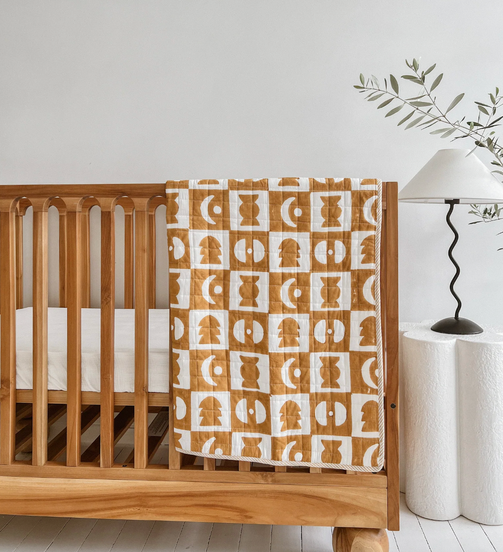 Seaka Boo Kantha Cot Quilt - Remy